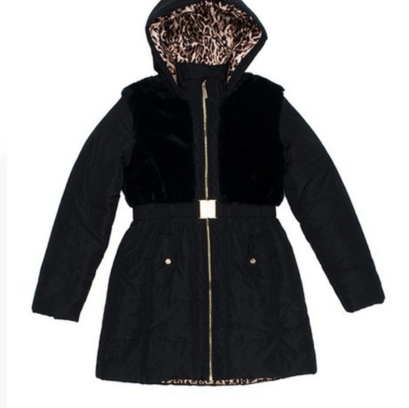 Limited Too | Jackets & Coats | Limited Too Black Faux Fur Trim Puffer ...